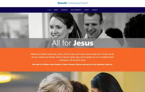 Church Website For Roxeth Community Church, Harrow